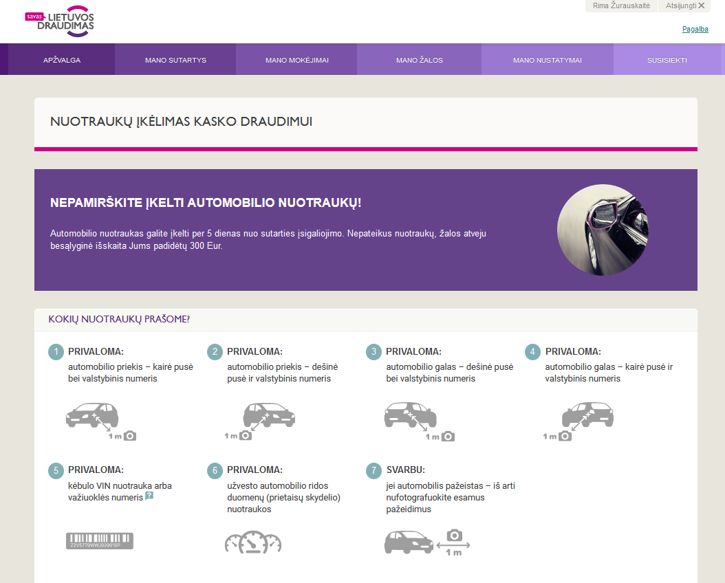 Kaip pateikti nuotraukas kasko sutarčiai sudaryti? | Lietuvos draudimas